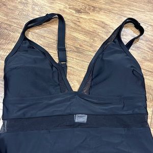Swim | Black Mesh Waist Full Piece Bathing Suit | Poshmark